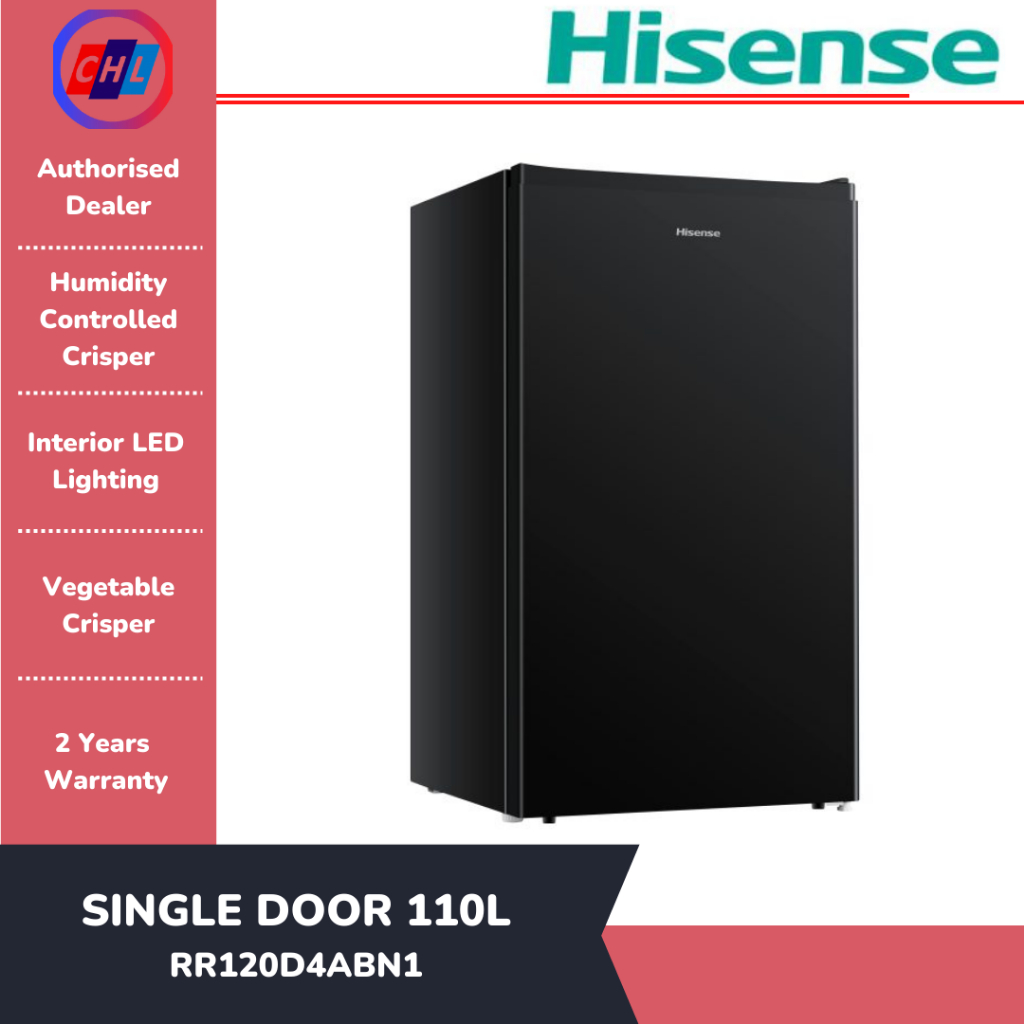 Hisense (Authorised Dealer) Single Door Refrigerator 110L RR120D4ABN1 ...