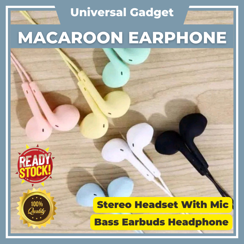 UNIVERSAL GADGET Macaron Earphone with mic Earphones TWS Earphone Bass ...