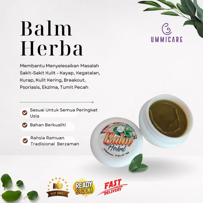 [READY STOCK] Balm Herba Legakan Kegatalan Kulit Ruam Enzima | Shopee ...