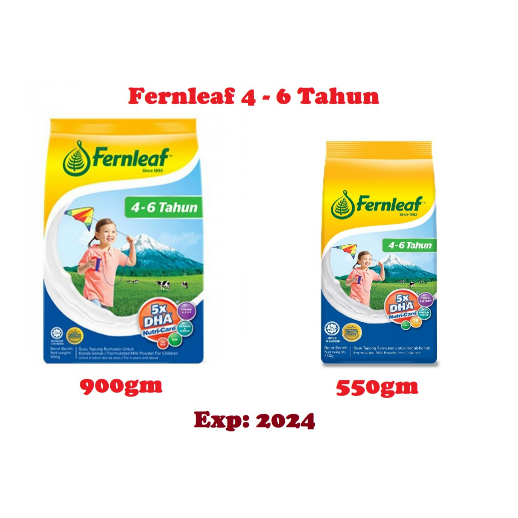 Susu Fernleaf 4 - 6 Tahun 900gm / Fernleaf Milk Powder Plain 900gm (Exp ...