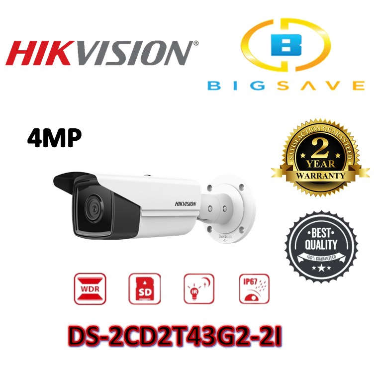 HIKVISION 4MP DS-2CD2T43G2-2I ACUSENSE FIXED BULLET NETWORK CAMERA | Shopee Malaysia