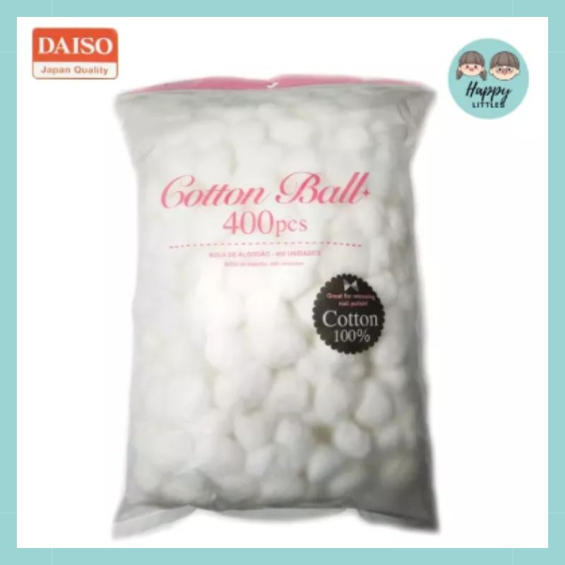 DAISO Cotton Ball 400 Pcs 100% Cotton Beauty Nail Polish Remover Ball ...