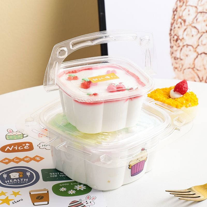 GEG 450ML CAKE BOX TRANSPARENT CAKE BOX BEKAS KEK FLOWER HANDLE BEKAS ...