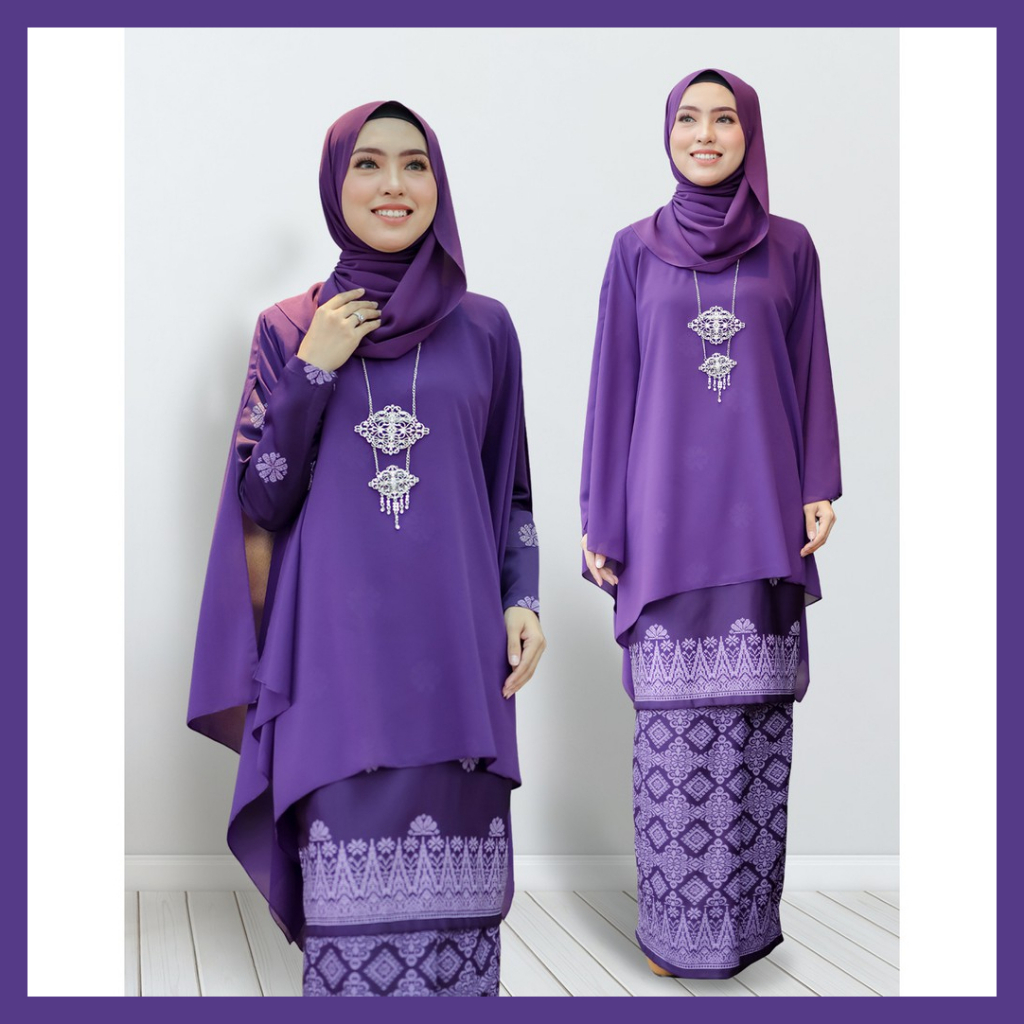 [Baju Kurung Moden] KURUNG QUEEN + CAPE (DARK PURPLE) | Shopee Malaysia