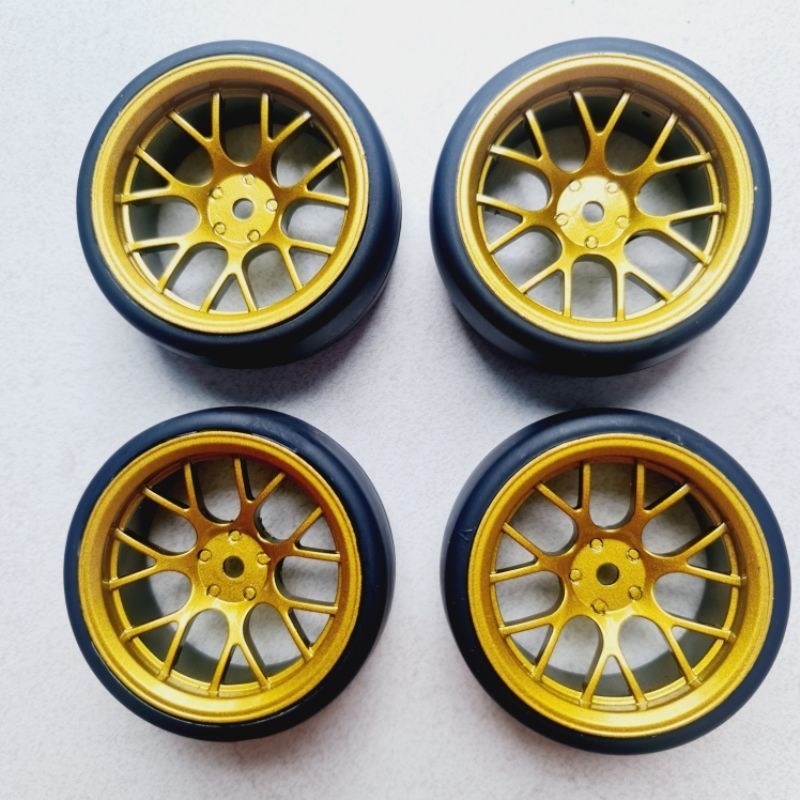 4Pcs Hard Plastic RC Flat Drift Tire & Rims for Traxxas HSP Tamiya HPI ...