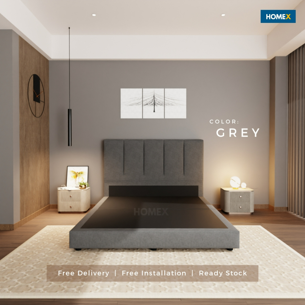 FREE INSTALL Katil Murah Queen Size Bed Frame Headboard Divan Bed Water ...