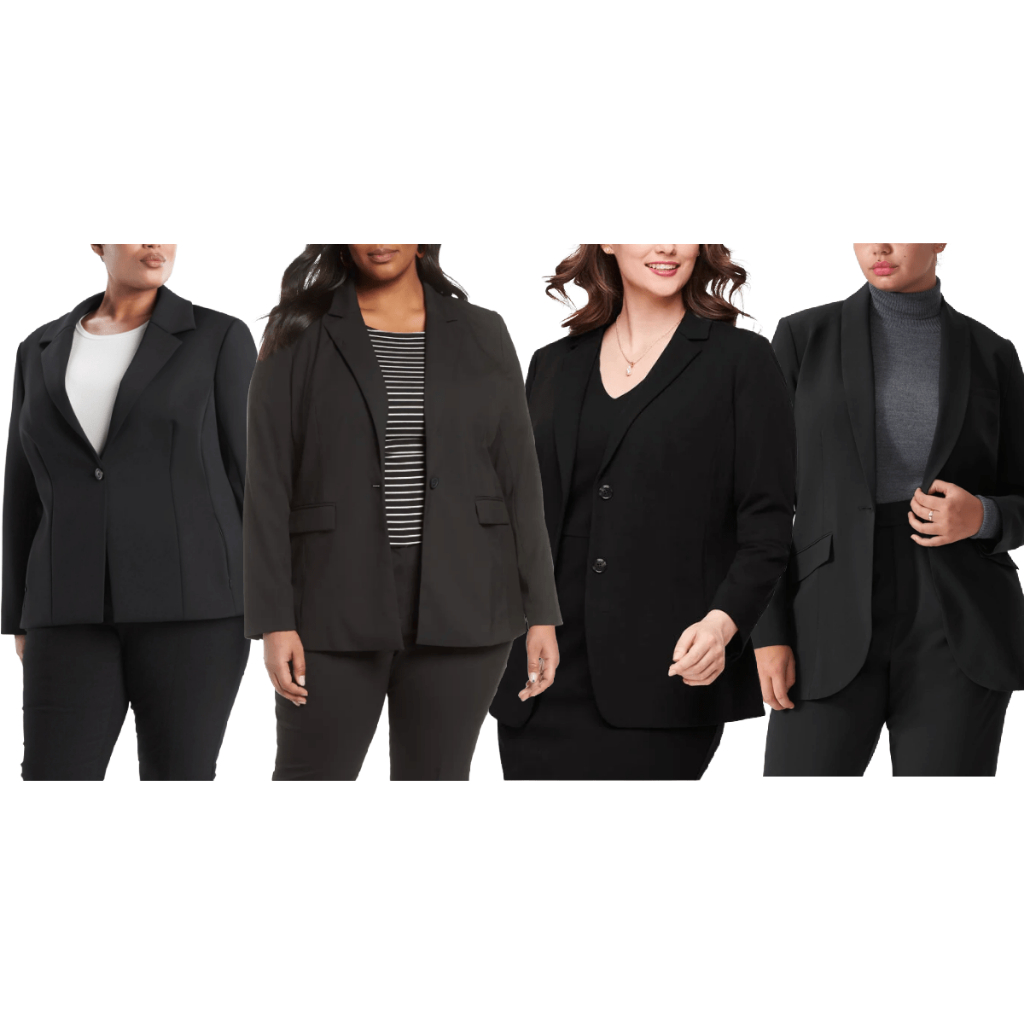 Plus Size Women Blazer Black Formal Office Suit Jacket Woman Blazzer ...
