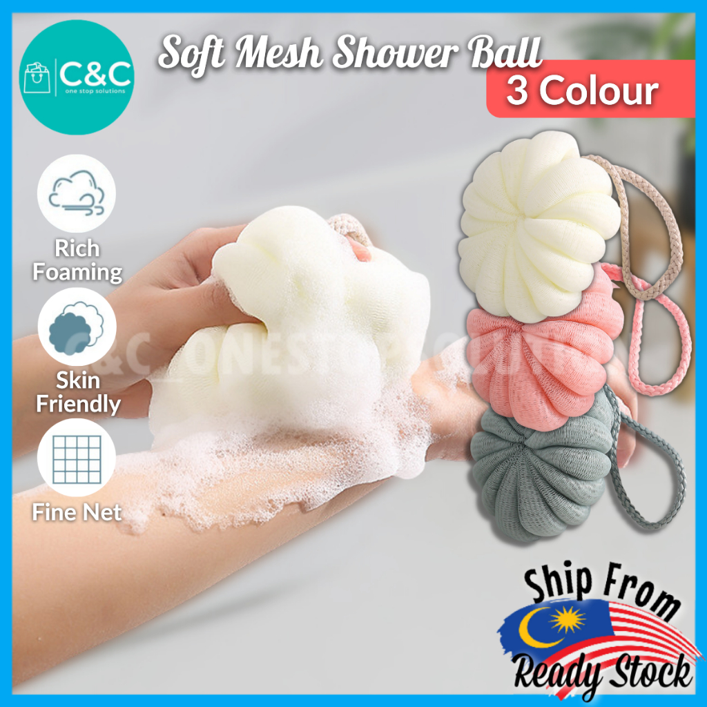 C&C Bath Ball Soft Mesh Bath Sponge Balls Buffer Shower Puff Body ...
