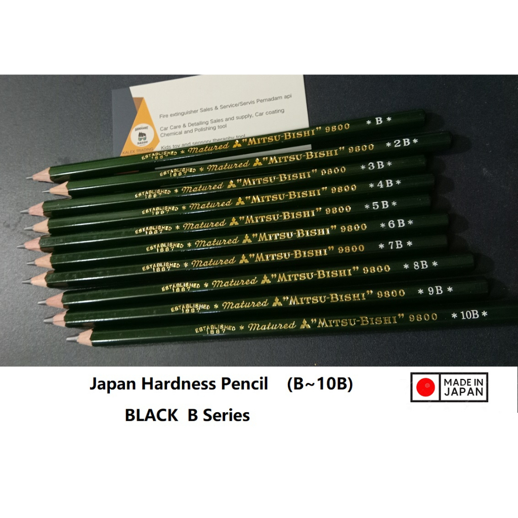 Made in Japan Branded Hardness Pencil Black and Hardness B and H pack(5 ...