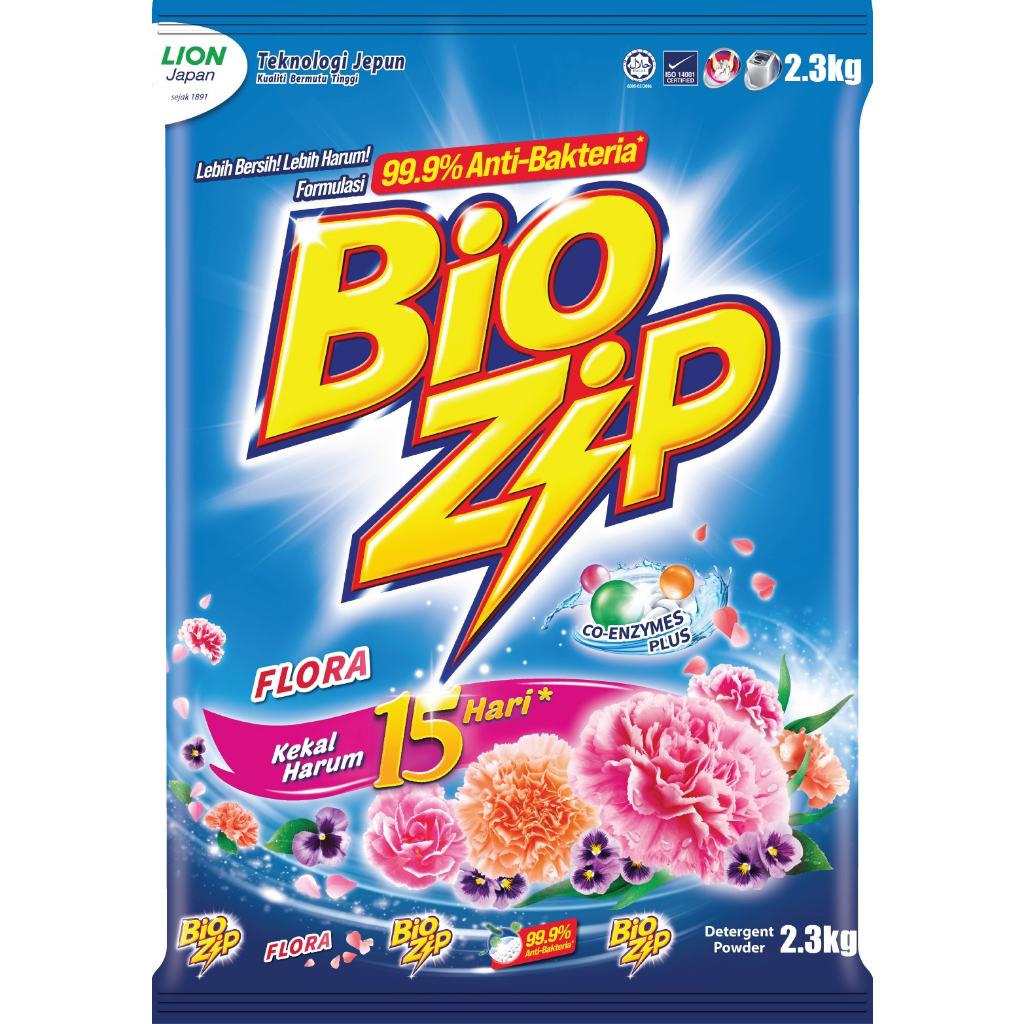 Bio Zip Flora Powder Detergent (2.3kg) | Shopee Malaysia