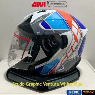 GIVI M35.0 Scudo Graphic Ventura White Blue Helmet 100% Original From ...