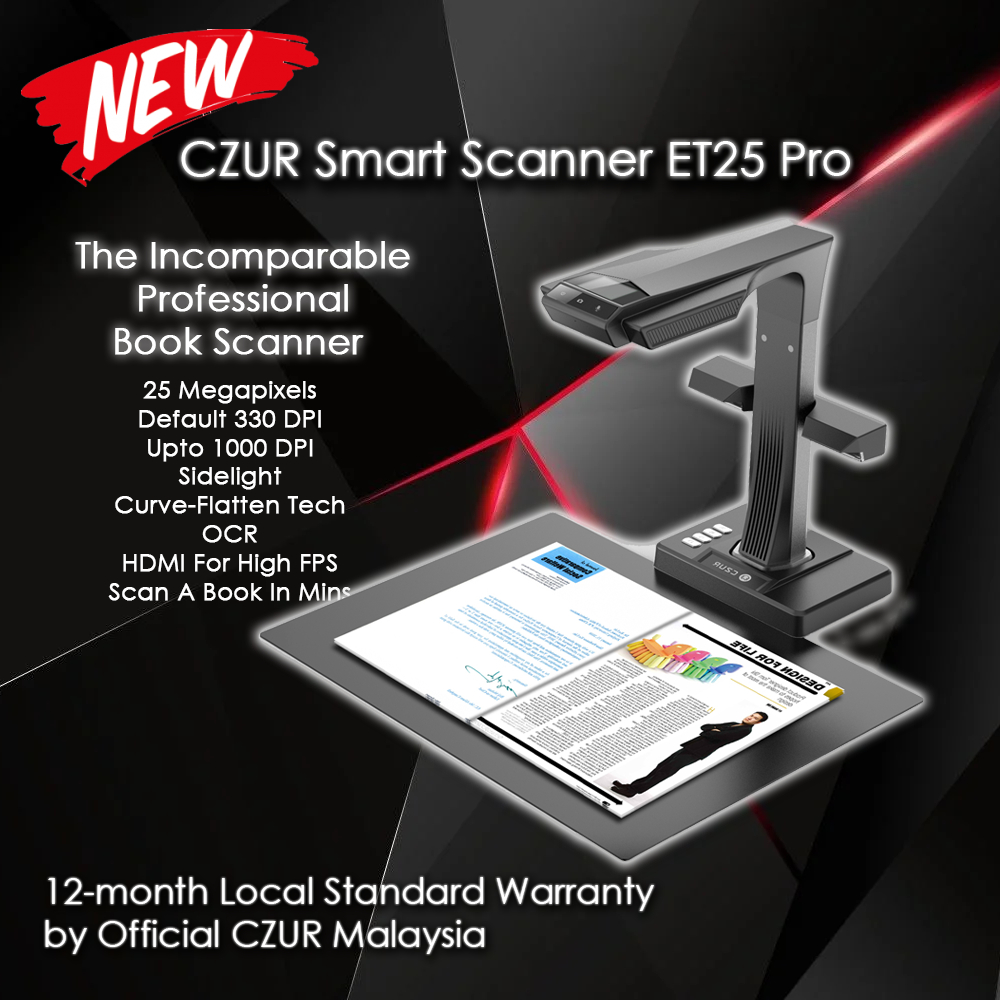New Product! CZUR ET25 Pro Visualizer & Book Scanner c/w complete ...