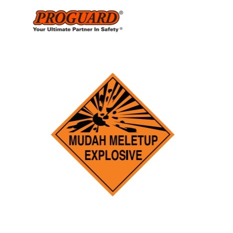 Explosive Mudah Meletup Hazardous Waste Substances Safety Labels Sign ...