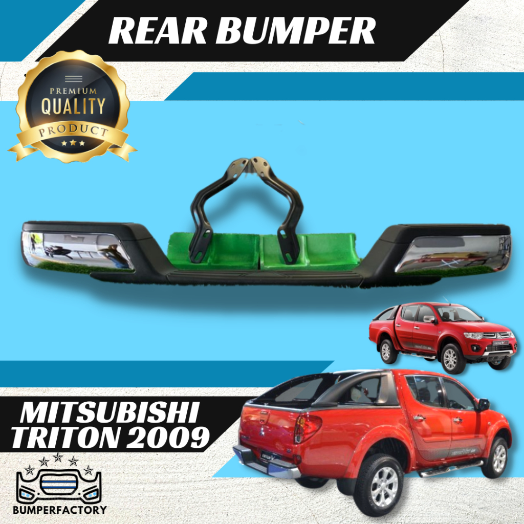 MITSUBISHI TRITON 2009 REAR BUMPER BELAKANG CHROME WITH BRACKET SET ...