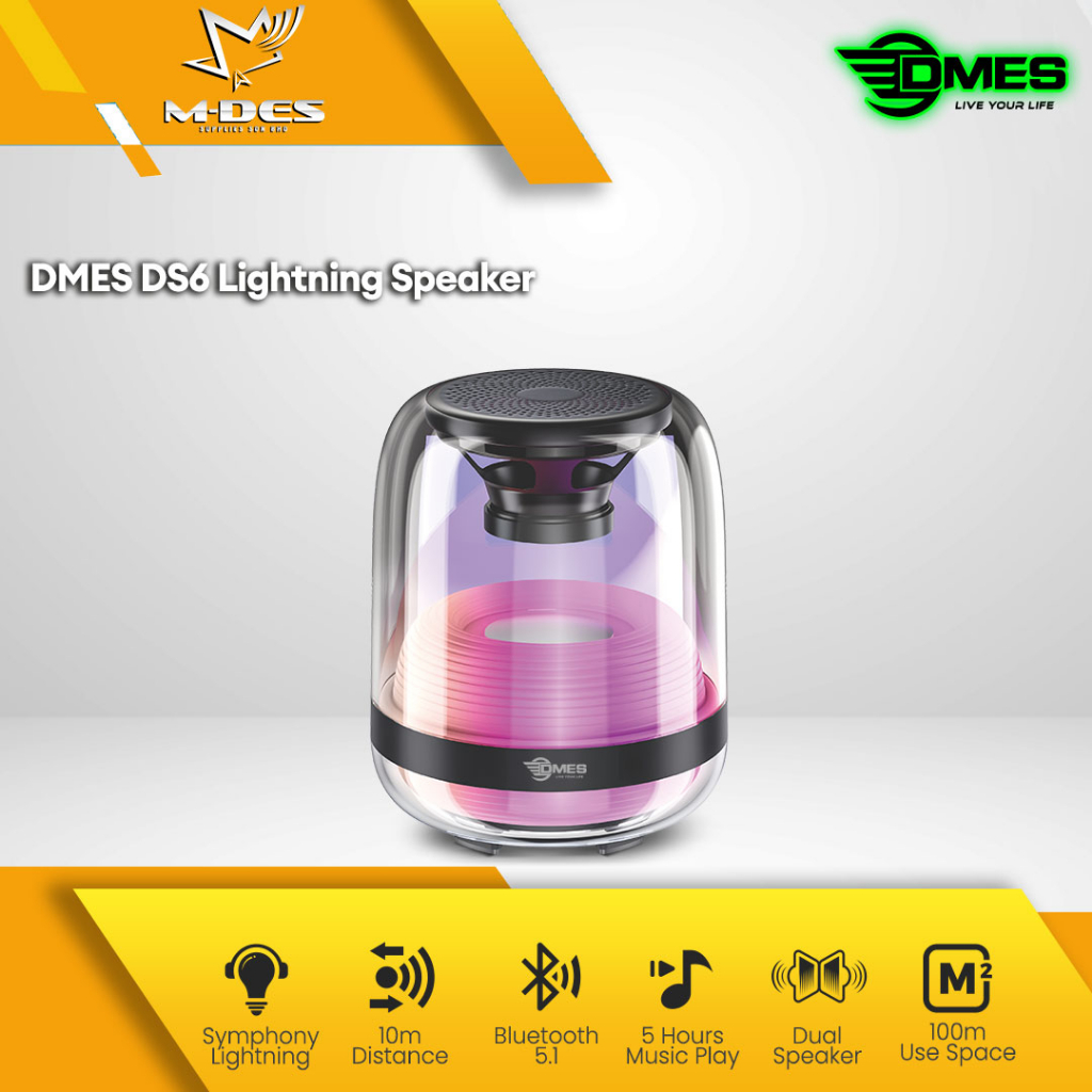 DMES DS6 Wireless Stereo Around V5.1 Bluetooth Speaker with Transparent ...
