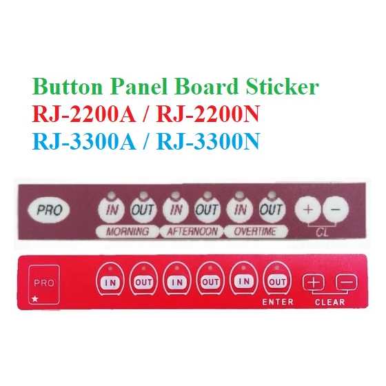 ORIGINAL Ronald Jack RJ2200 & RJ3300 Button Sticker/RJ2200 Panel ...