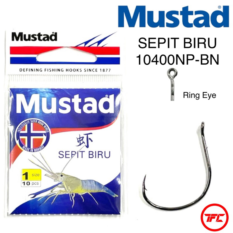 MUSTAD Sepit Biru Hook Mata Udang 10400NP-BN | Shopee Malaysia