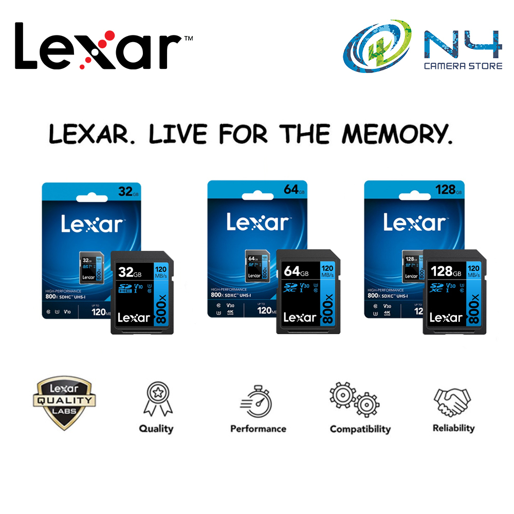Lexar Professional 800x Memory Card 32GB / 64GB / 128GB SDHC / SDXC UHS ...