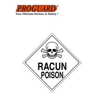 Poison Racun Hazardous Waste Substances Safety Labels Sign HS2141S ...