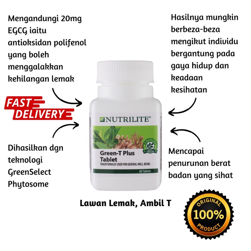 TRIAL PACK (Repack) - AMWAY Nutrilite Green-T Plus Tablet /set kurus ...