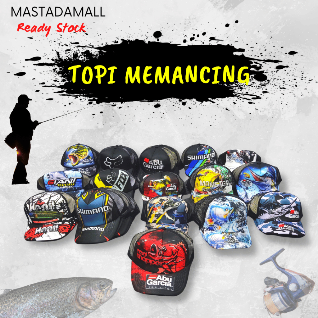 Fishing Cap Trucker Snap Back | topi memancing abu garcia shimano fox ...