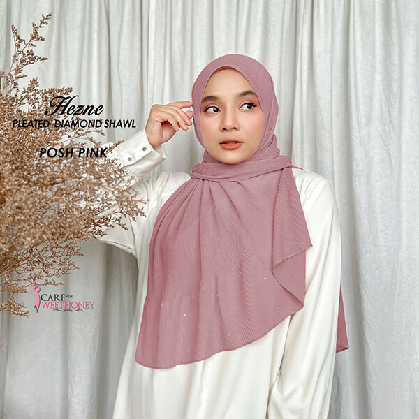 HEZNE Tudung Ironless Pleated Chiffon Shawl Batu Diamond | Raya by ...