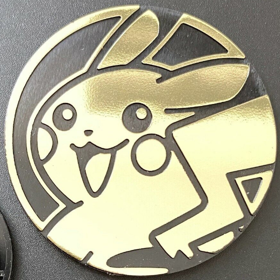 Pokemon TCG Pikachu Collectible Jumbo / Large Coin (Gold Holofoil ...