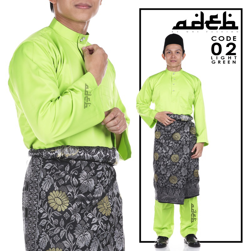 BAJU MELAYU TRADISI LIGHT GREEN/LIME | Shopee Malaysia