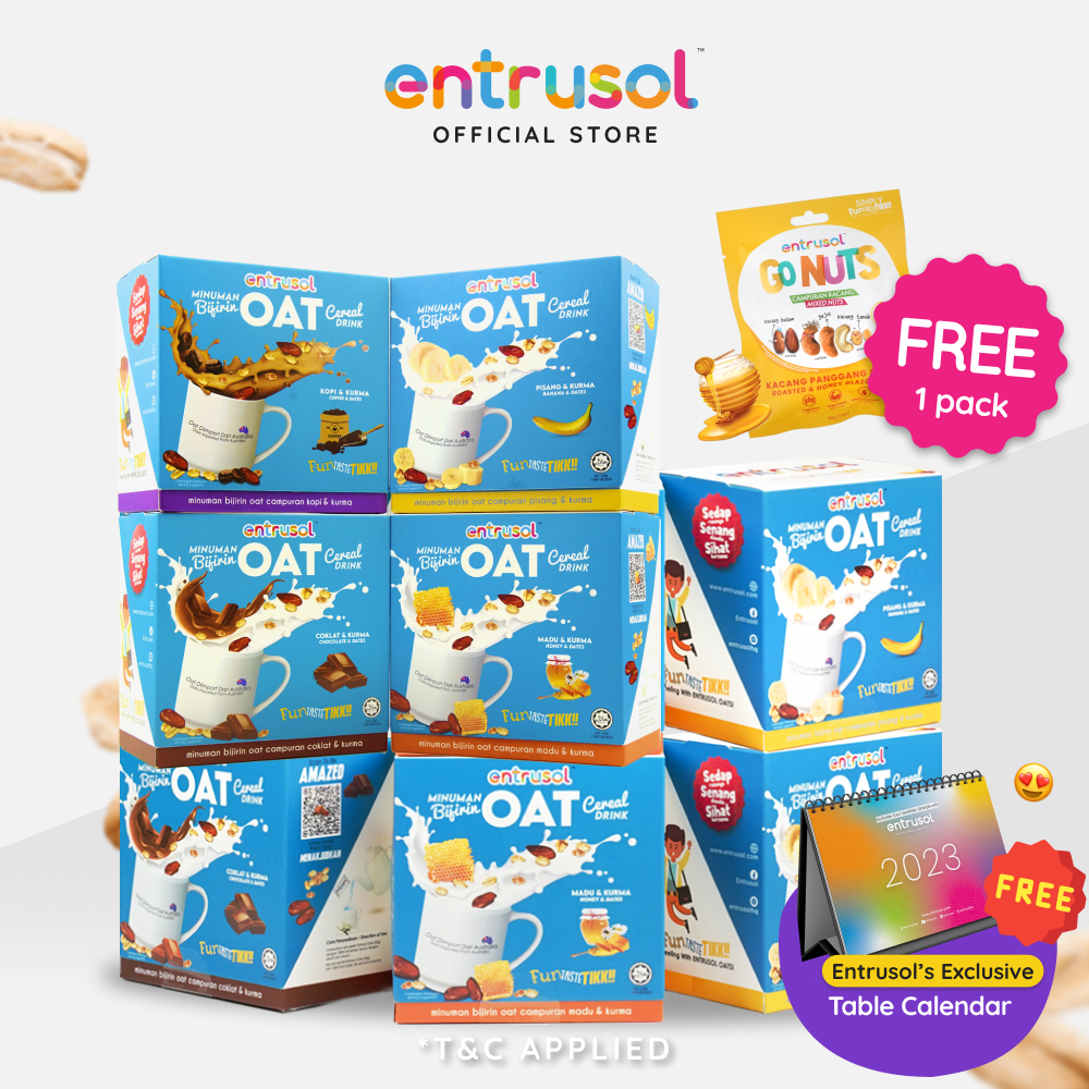 [Ultimate Combo 8 Box] Entrusol Oat Cereal Drink (80 x 30g) - Halal ...