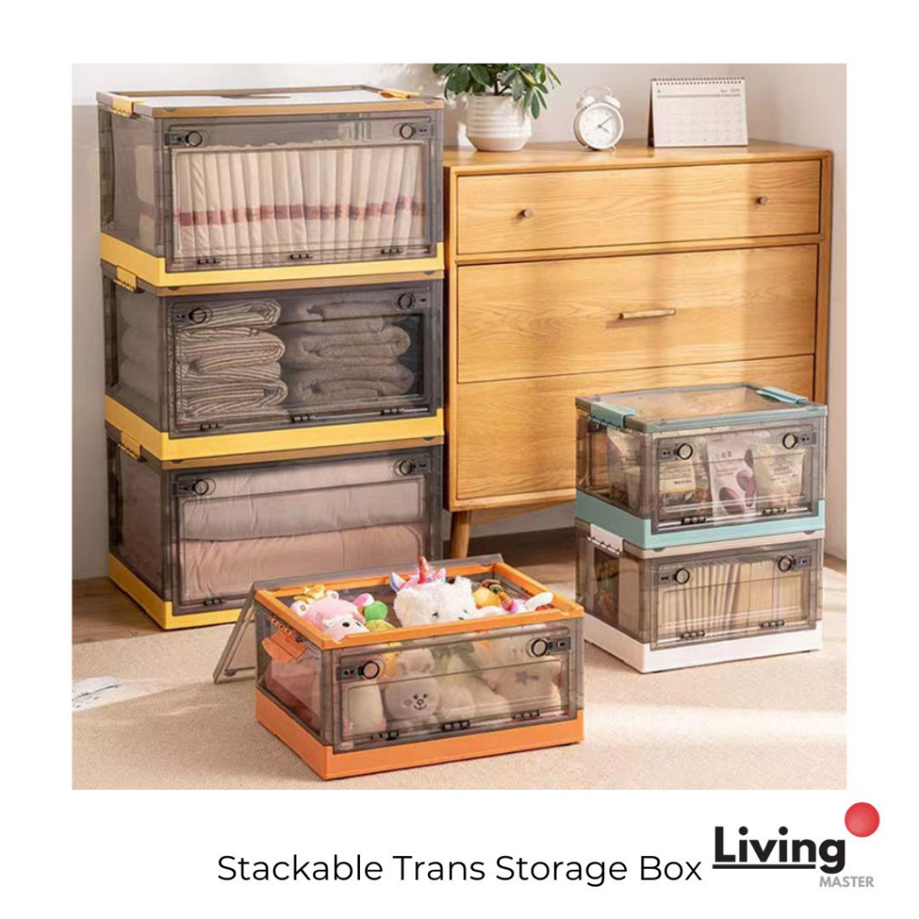 Foldable Storage Box Stackable Transparent Storage Box Large Capacity ...