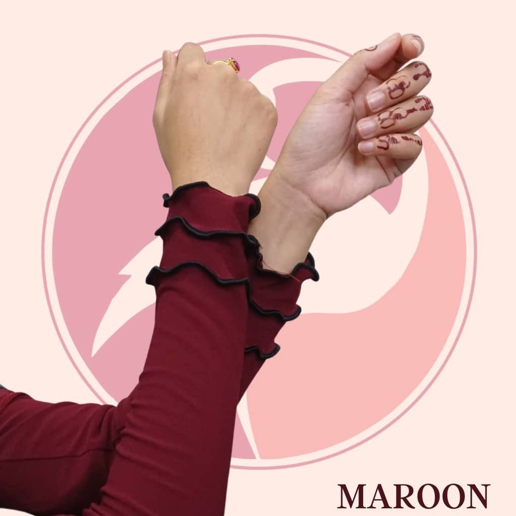 Muslimah Handsock 3 Layer ruffle/sarung lengan | Shopee Malaysia