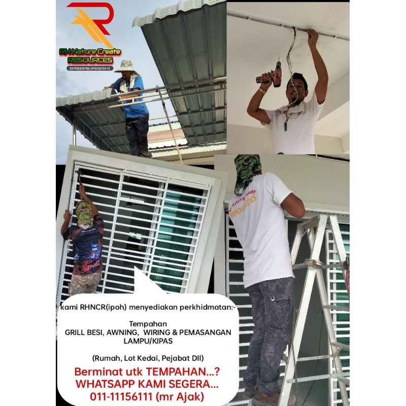 GRILL pintu pagar sliding door tingkap AWNING LAMPU KIPAS SYILING untuk ...