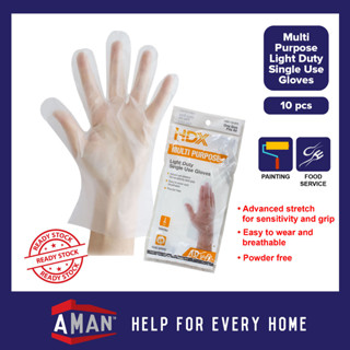HDX 10pcs Light Duty Multi Purpose Single Use Glove One Time Use ...