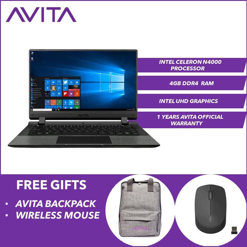 AVITA Essential 14 Laptop 14'' HD ( Celeron N4000, 4GB, 128GB SSD ...