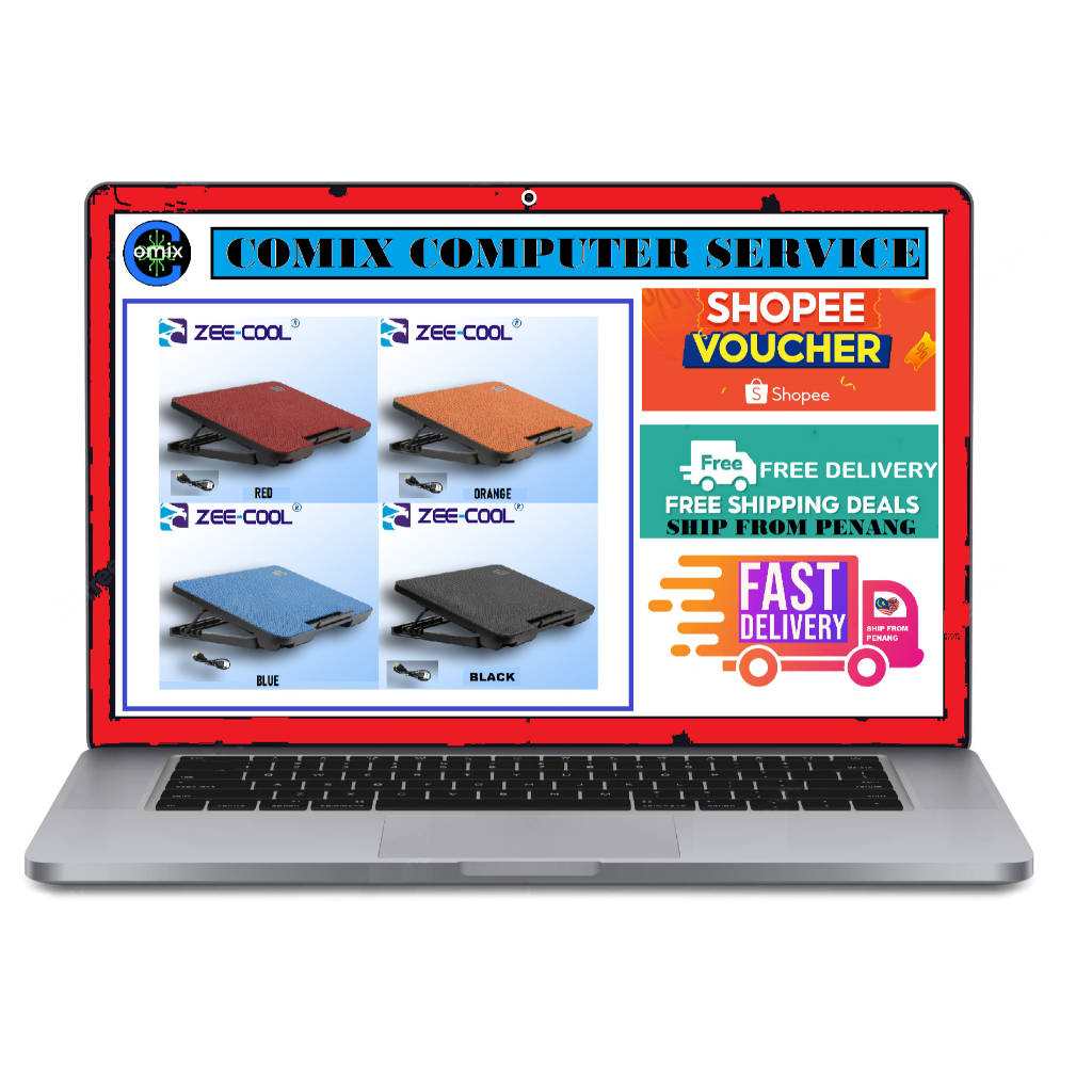 Official Zee-cool ZC-99 UP TO 17" Laptop Cooling Pad Dual Fans with ...