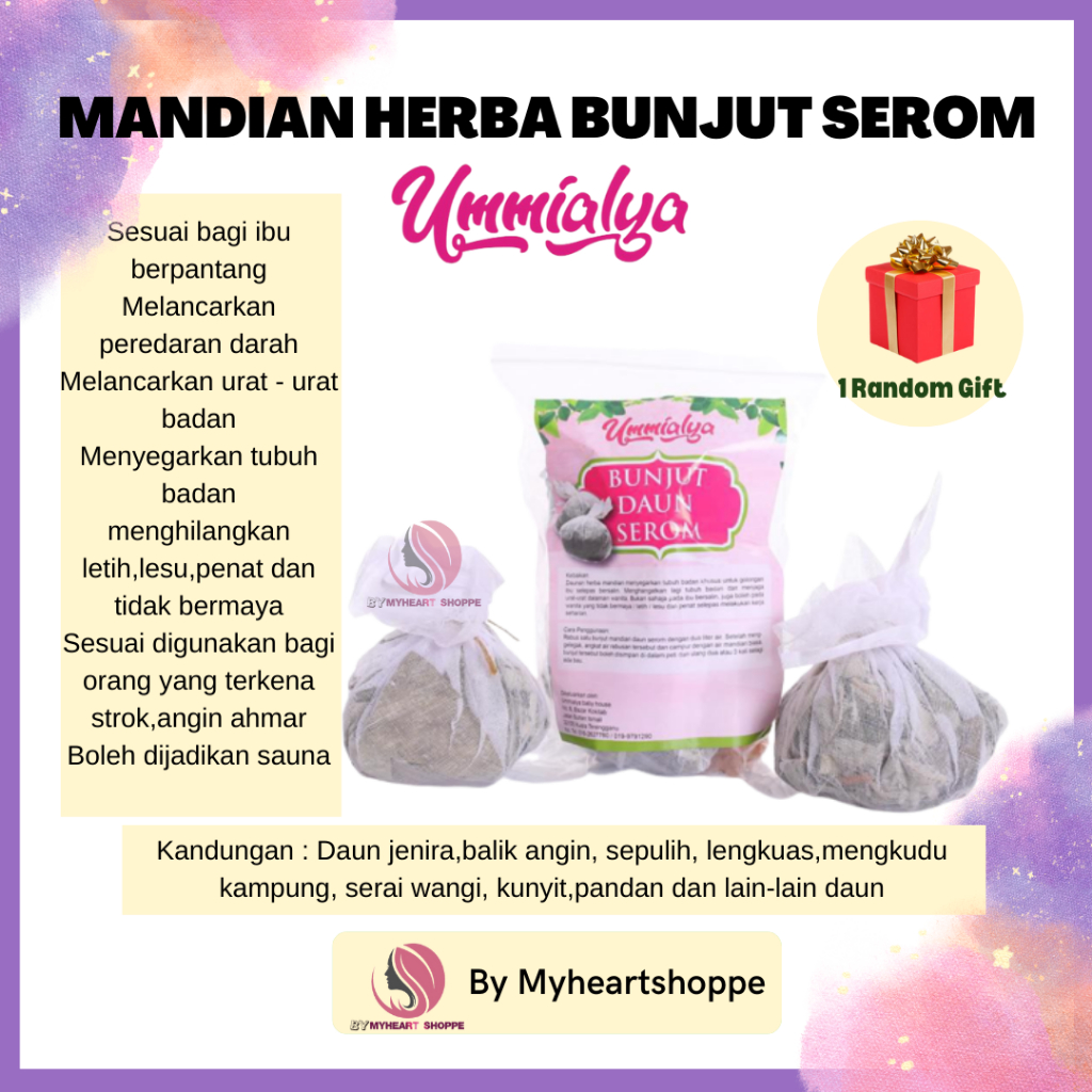 UMMIALYA Mandian Herba Bunjut Daun Serom Mandian Herba Bersalin Mandian ...