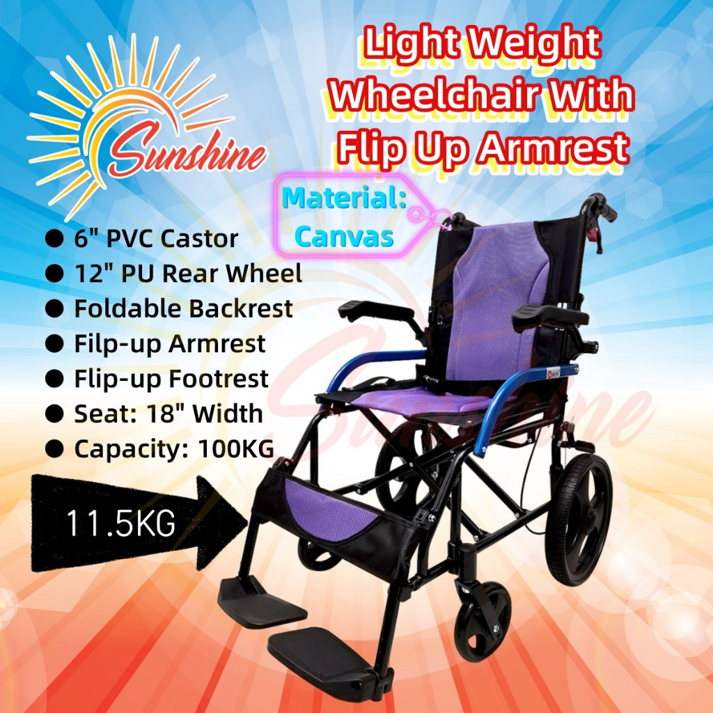 ( Special Color ) Light Weight Wheelchair With Flip Up Armrest ...