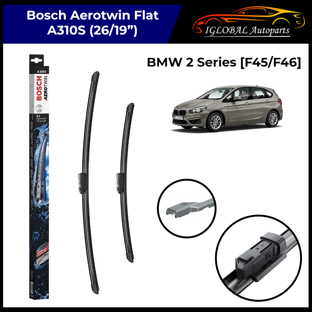 BMW 2 Series [F45/F46] A310S Bosch Aerotwin Flat Windscreen Wiper Set (26/19") | Shopee Malaysia