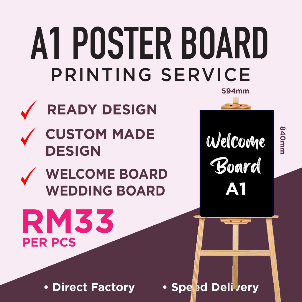 Welcome Board A1 | Wedding Signage | Papan Selamat Datang Perkahwinan ...