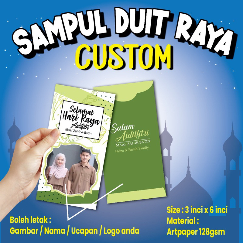 1 keping Sampul Raya Custom Murah |Sampul Raya|sampul duit raya ...