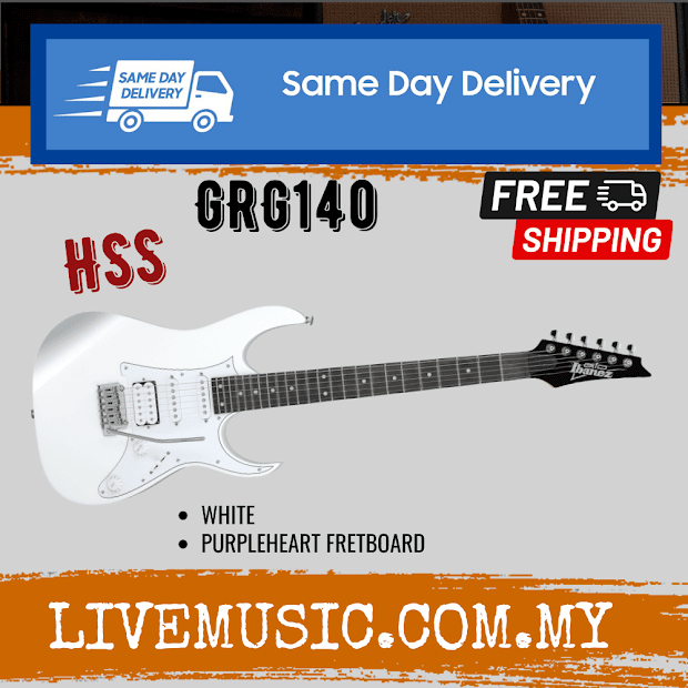 Ibanez GRG140 RG Series Solidbody Electric Guitar - White / Sunburst ( GRG140-WH / GRG140-SB ...