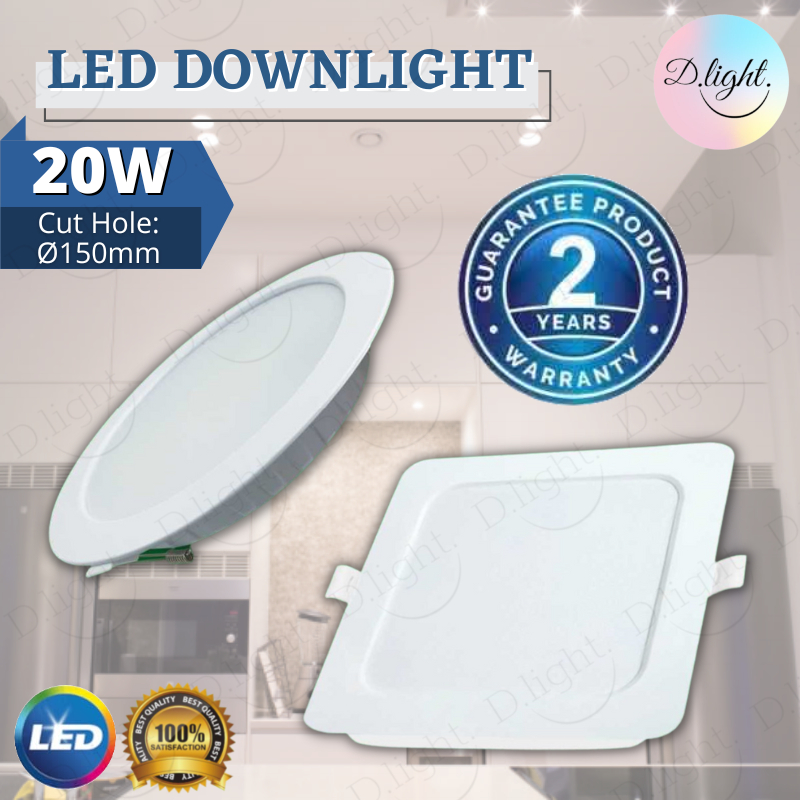 [NEW ARRIVE] ROUND SQUARE 20W LED DOWNLIGHT CUT HOLE CEILING LIGHT ...