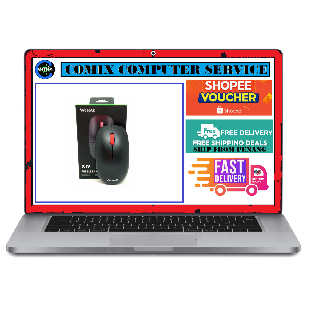 Wesdar X19 Ergonomical Design Wireless Mouse (READY STOCK) | Shopee ...