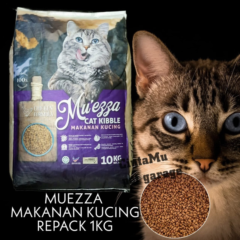 REPACK 1KG MUEZZA MAKANAN KUCING CAT KIBBLE CAT FOOD CHICKEN FLAVOUR ...