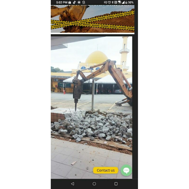 jcb backhoe sewa breaker hammer jack korek lubang dan juga tong roro ...