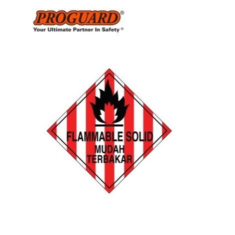Flammable Solid Mudah Terbakar Hazardous Waste Substances Safety Labels ...