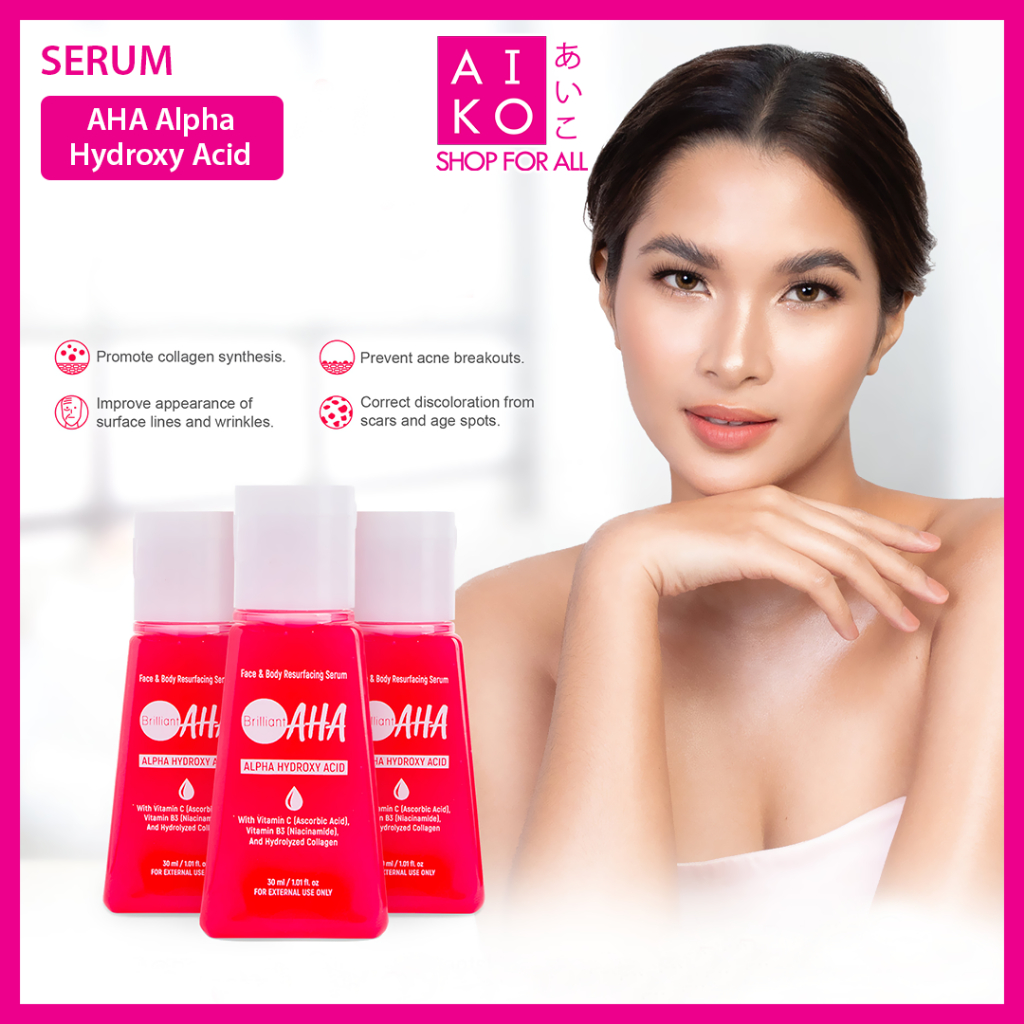 (AIKO) FACE SERUM BRILLIANT AHA RE-SURFACING SERUM 30ML SERUM MUKA ...