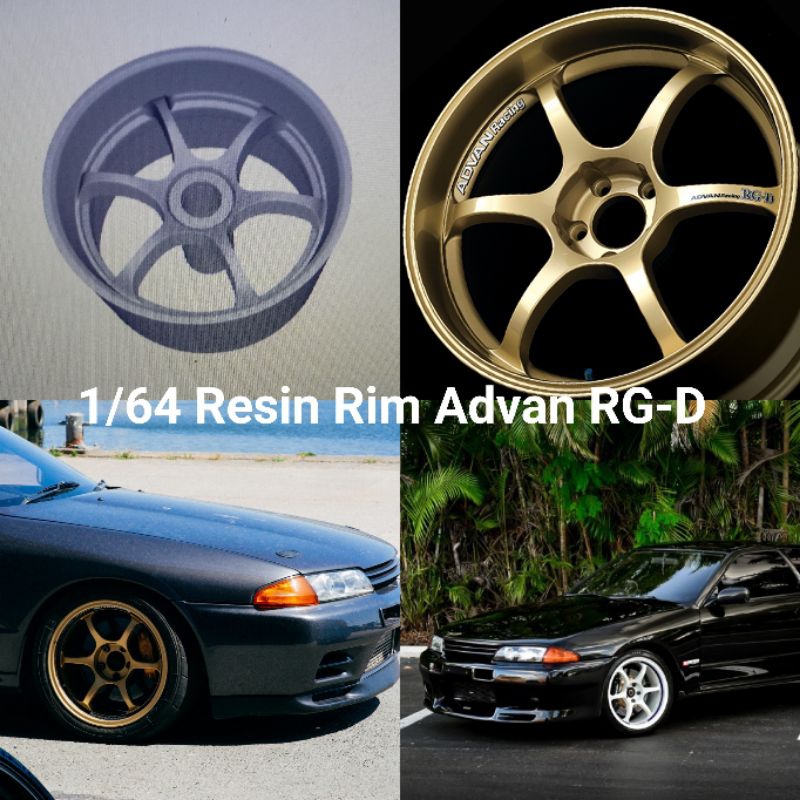 1/64 Resin Advan RG-D Rim for hotwheels Tomica diecast miniature garage tools scale skala ...