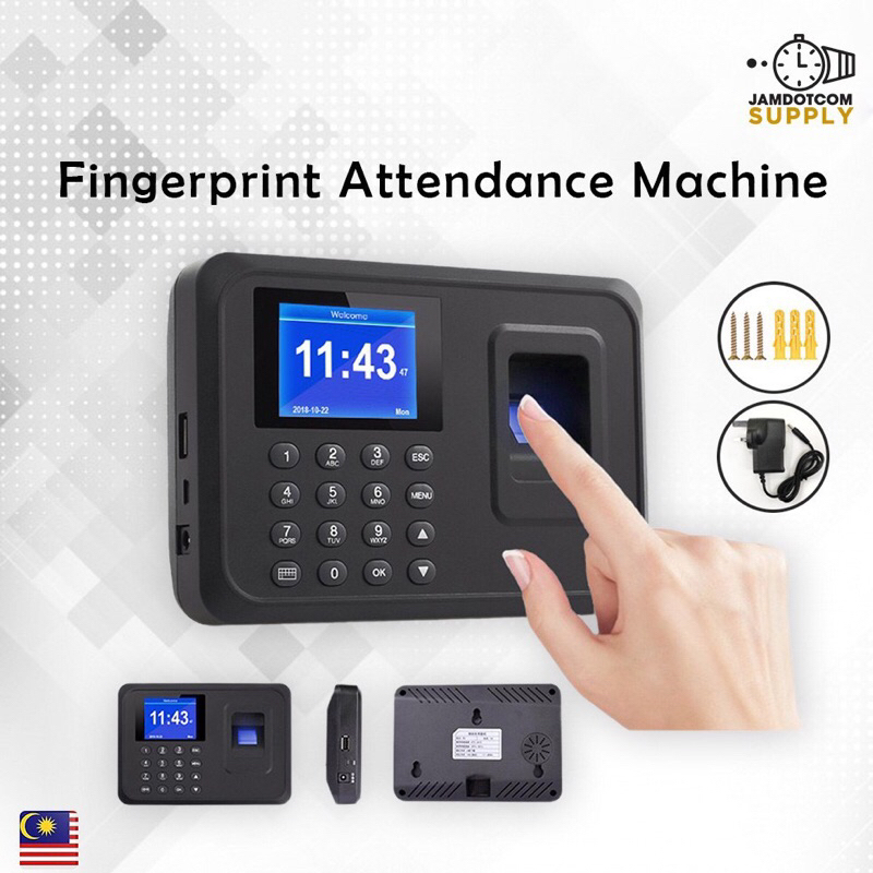 LCD Display USB Biometric Fingerprint Attendance Punch Card Machine Thumbprint Attendance ...