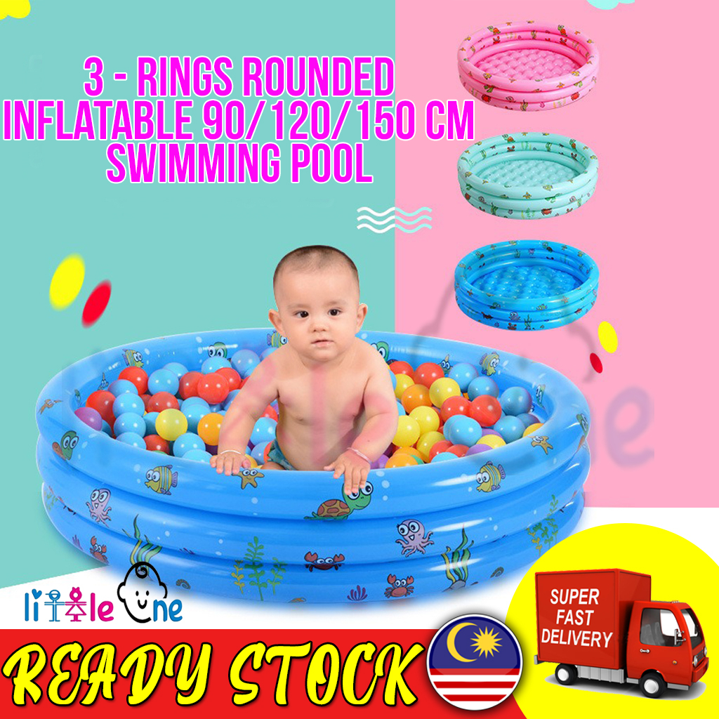 3 Rings Inflatable Round Swimming Pool Children Bathtub Kids Pool Swim ...
